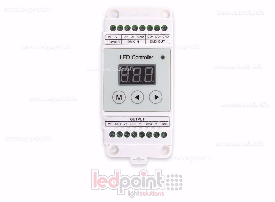 Ledpoint S.r.l. | DMX 512 DIN rail decoder, 4-channels 5A each, voltage ...