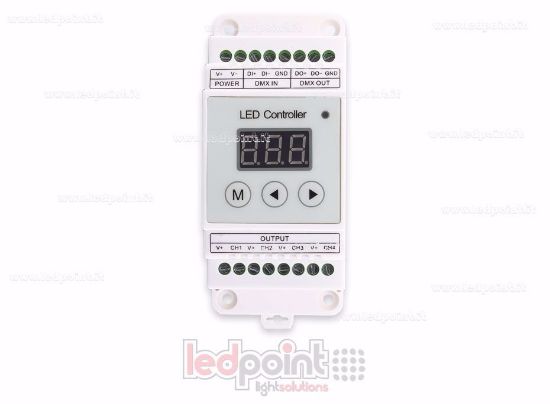 Ledpoint S.r.l. | DMX 512 DIN rail decoder, 4-channels 5A each, voltage ...