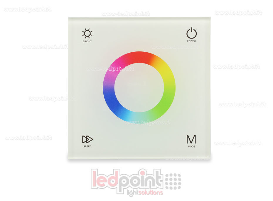 Ledpoint S.r.l. | 12-24V 86x86mm wall RF RGB controller and remote control